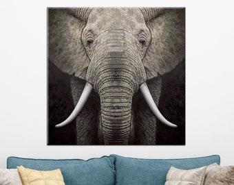 Big Canvas Elephant Wall Art - Etsy