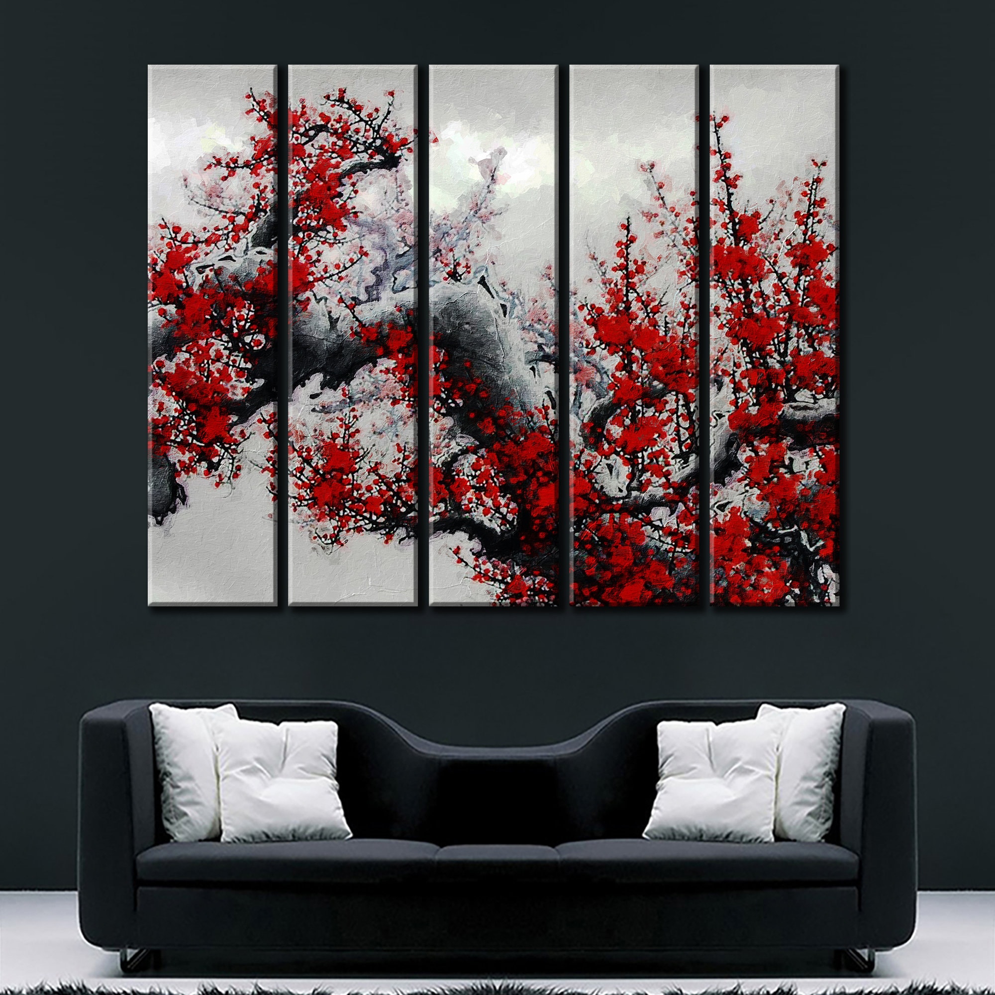 Japanese Sakura Cherry Blossom Wall Decor Canvas, Cherry Blossom Tree ...