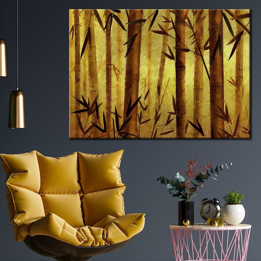 Bamboo Forests Wall Art Canvas, Bamboo in the Forest Wall Decor Print ...