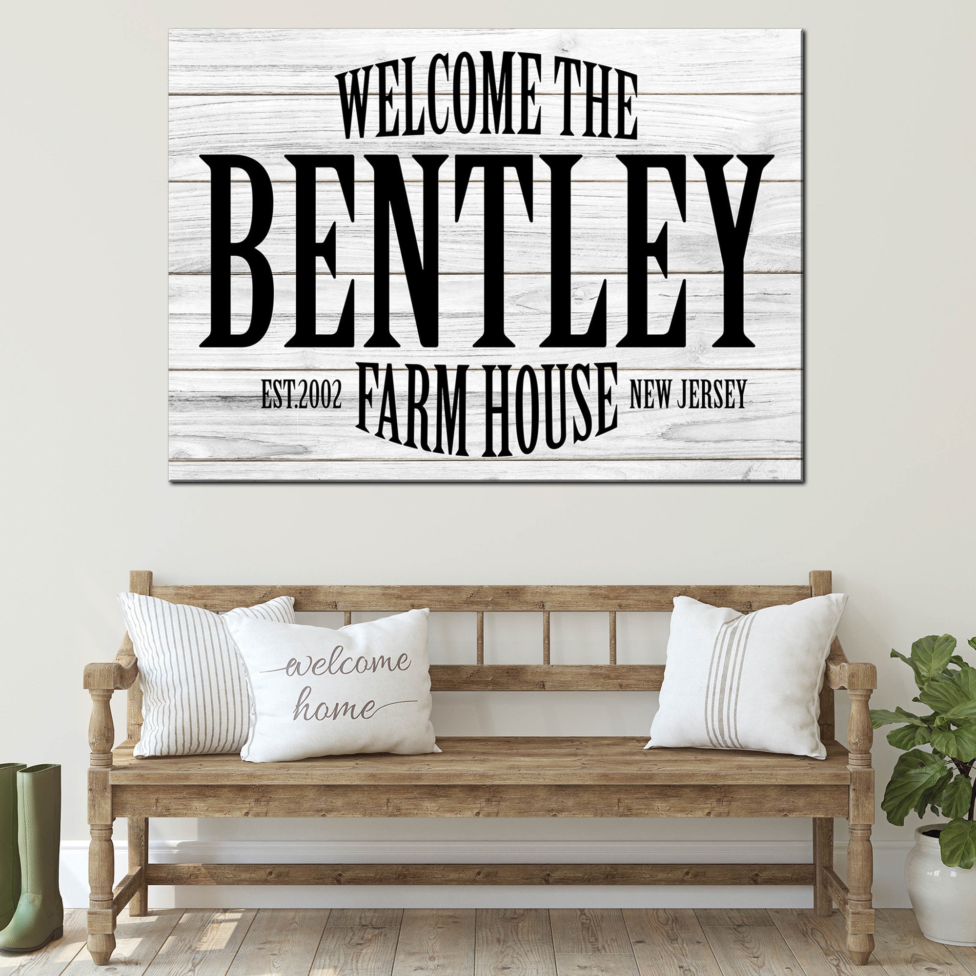 Custom Farmhouse Wall Art Canvas, Modern Homestead Home Decor Print ...