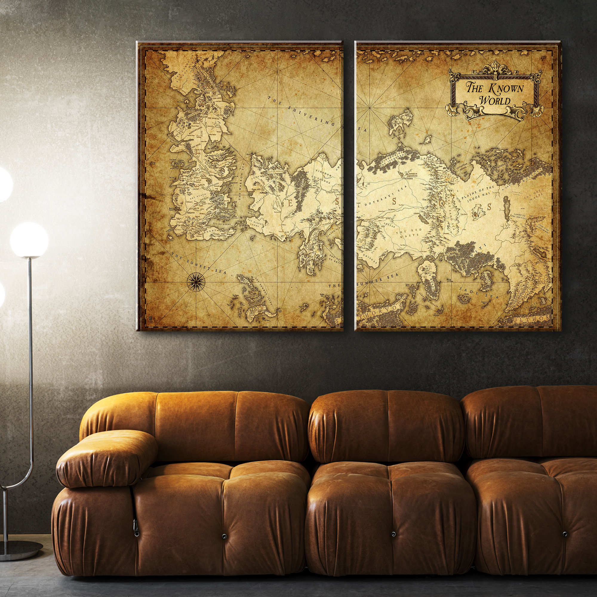 Westeros Map Print, Game of Thrones Gifts Wall Art, Tv Series Decor ...