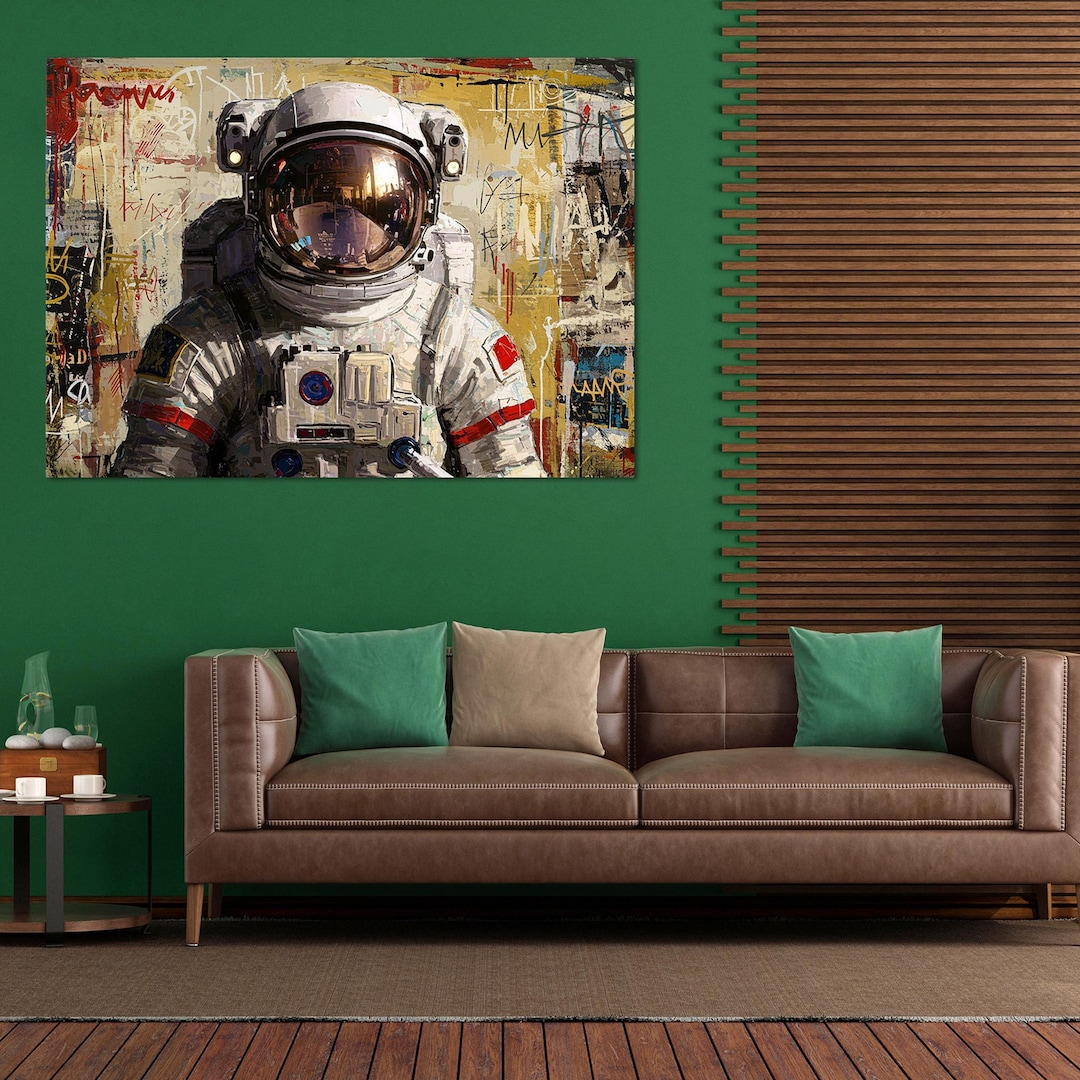 Astronaut Wall Art, Astronaut Graffiti Decor, Astronaut Print, Modern ...