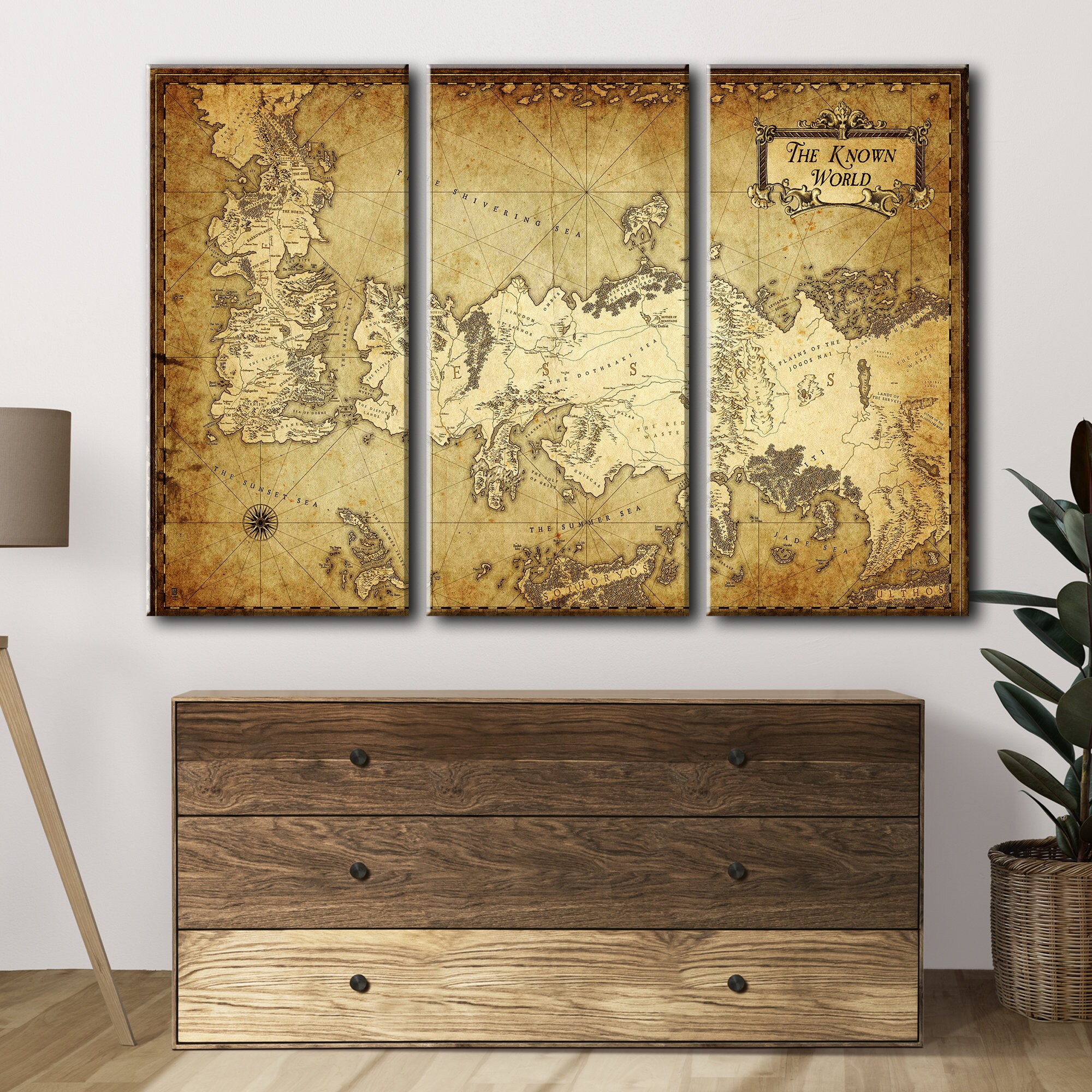 Westeros Map Print, Game of Thrones Gifts Wall Art, Tv Series Decor ...
