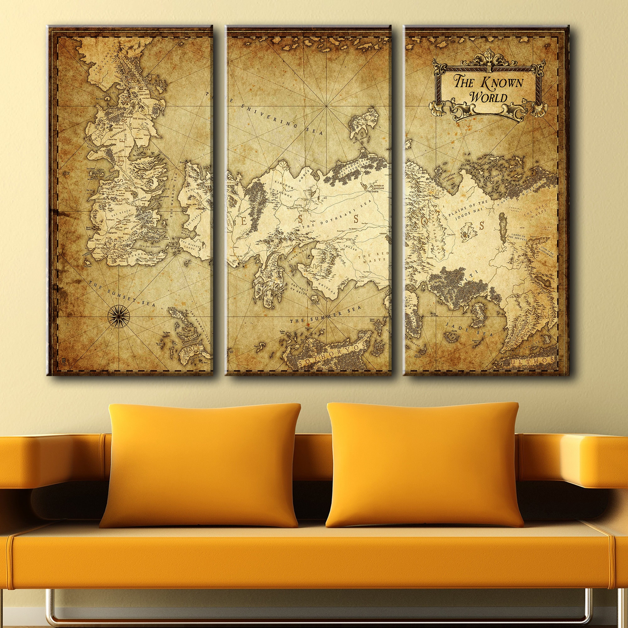 Westeros Map Print, Game of Thrones Gifts Wall Art, Tv Series Decor ...