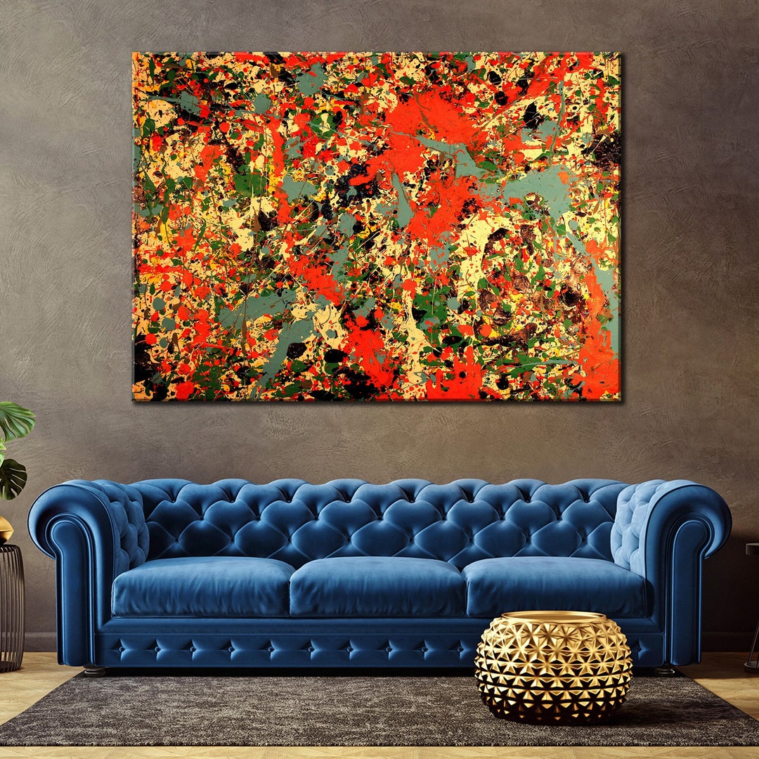 Jackson Pollock Wall Art Canvas, Pollock Canvas Decor Print, Modern ...