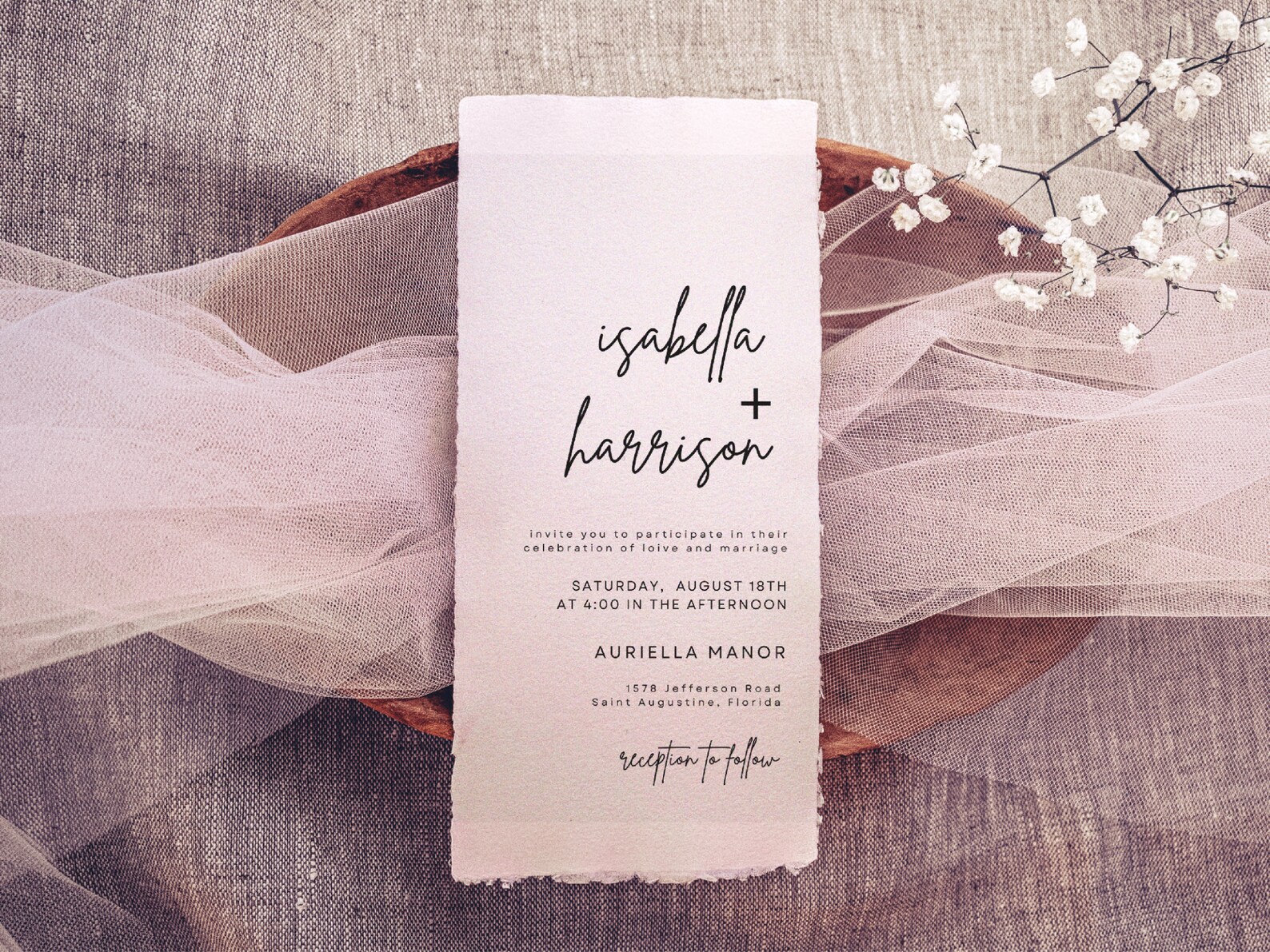 Cursive Wedding Invitation , Minimalist Wedding Editable Invitation ...