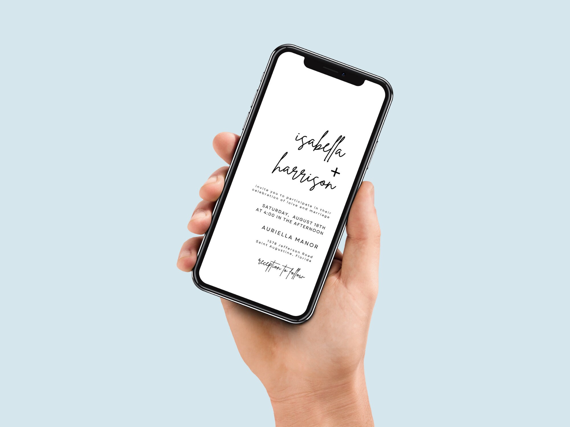 Cursive Wedding Invitation , Minimalist Wedding Editable Invitation ...