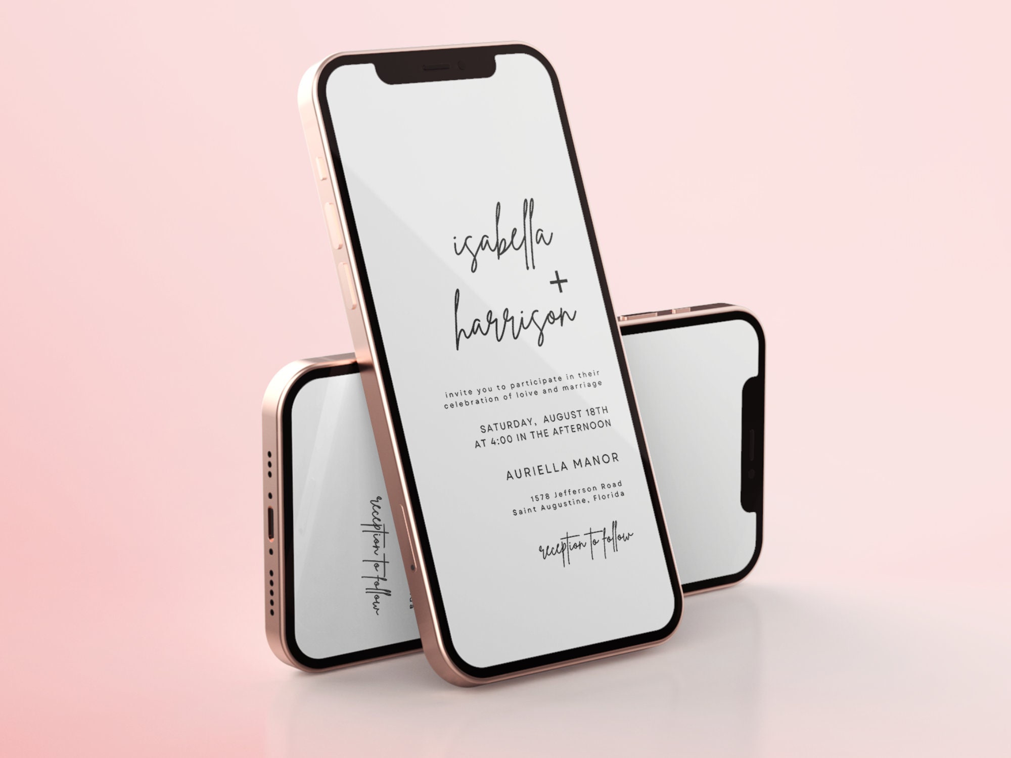 Cursive Wedding Invitation , Minimalist Wedding Editable Invitation ...