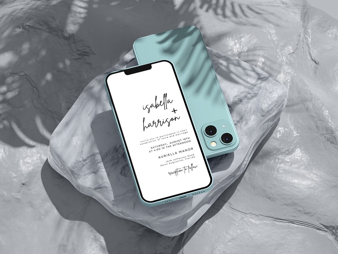 Cursive Wedding Invitation , Minimalist Wedding Editable Invitation ...