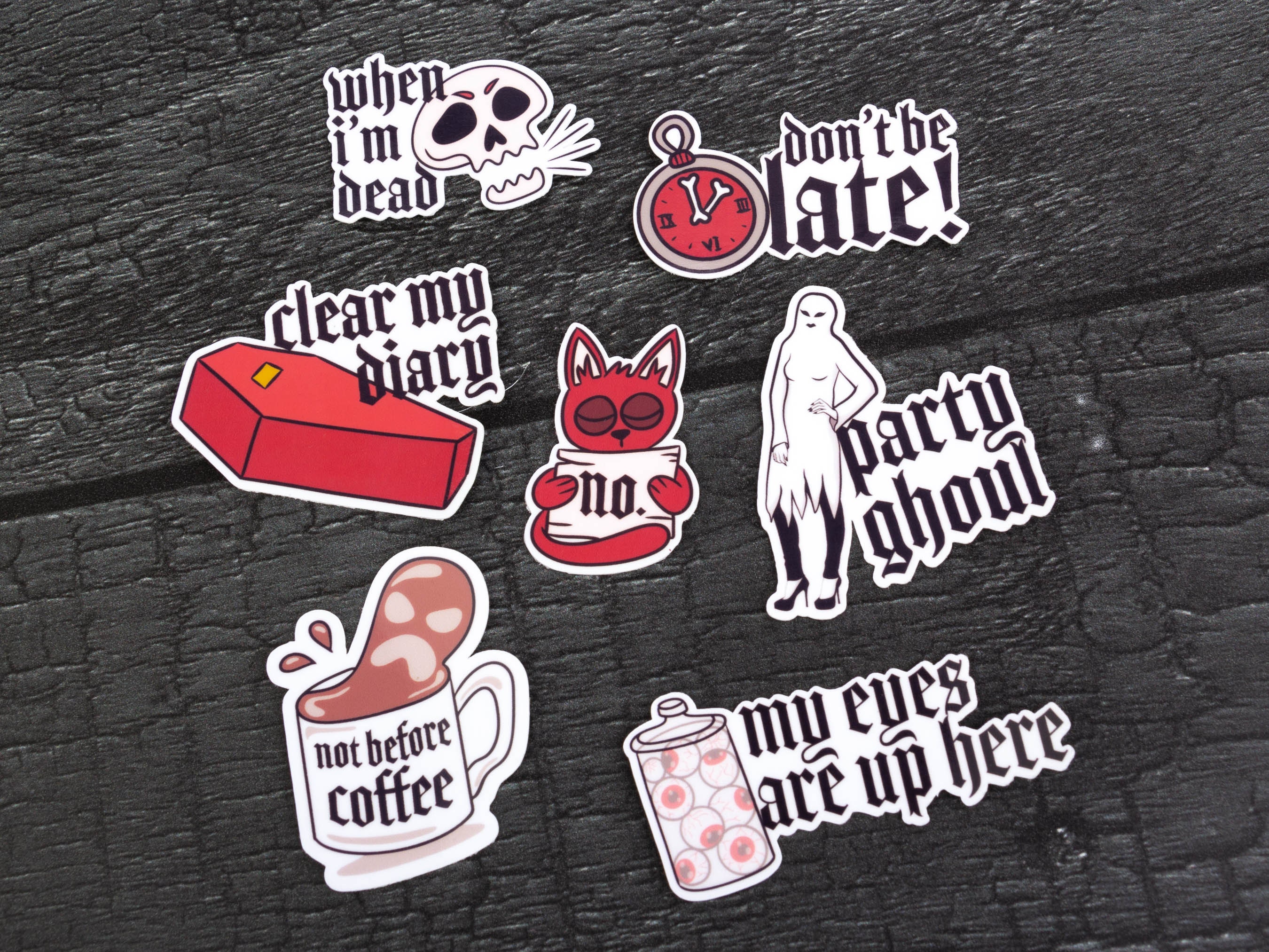 Creepy Cute Sticker Set Gift for Goths Funny Planner Horror - Etsy