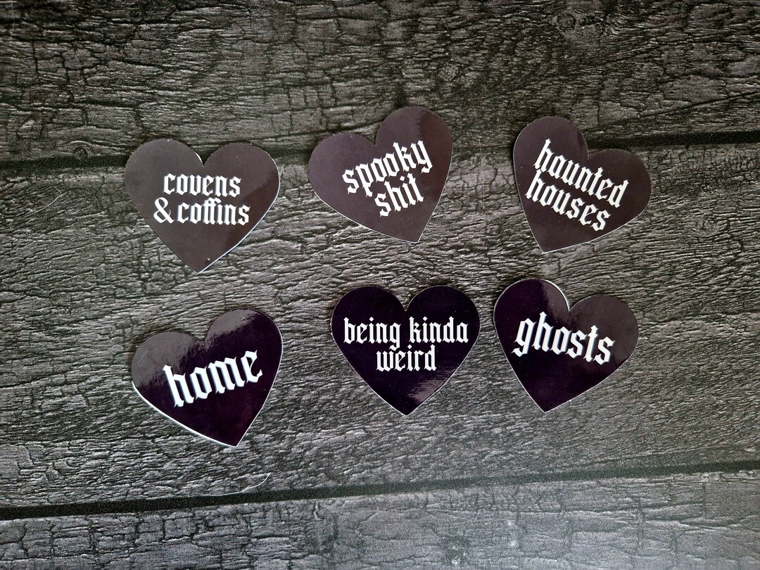 Goth Heart Sticker Set Gift for Goths and Emo Halloween Gift - Etsy