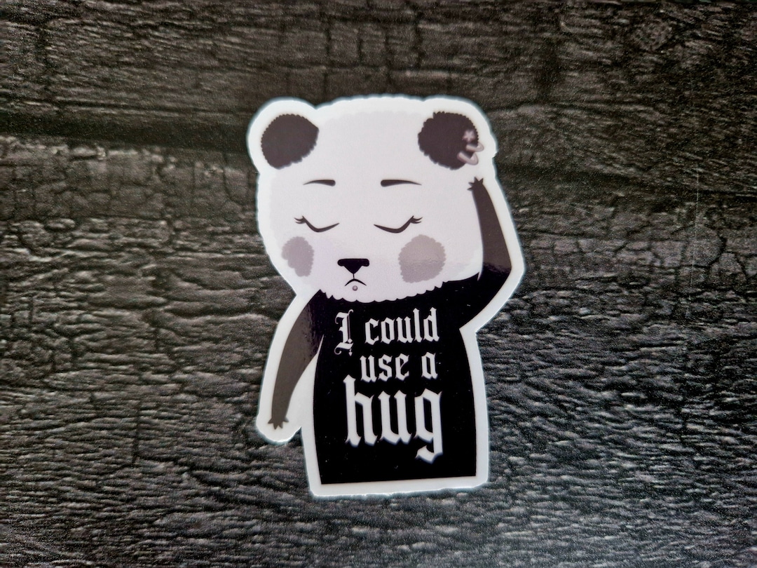Hug Sticker Goth Panda Vinyl Sticker for Emo Creepy Cute Horror Sticker ...