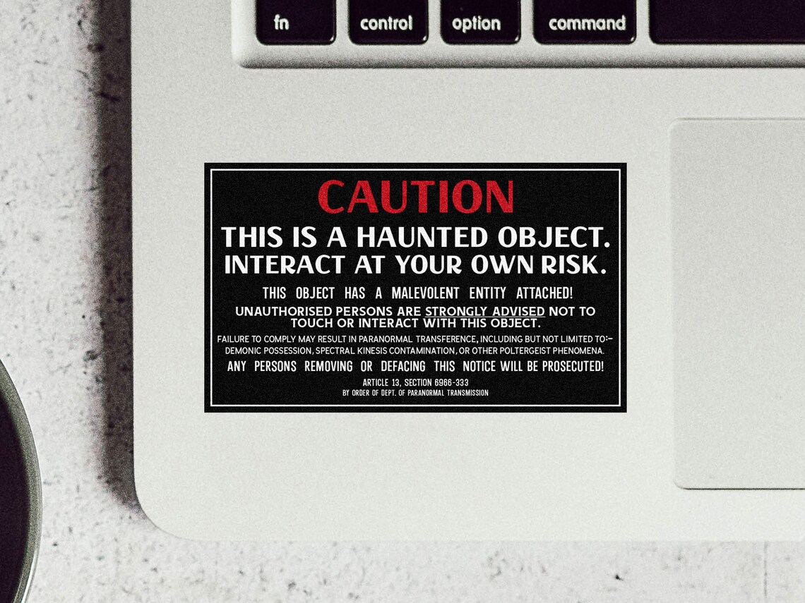 Haunted Sign Sticker Goth Vinyl Sticker Ghost Gothic Horror Halloween ...