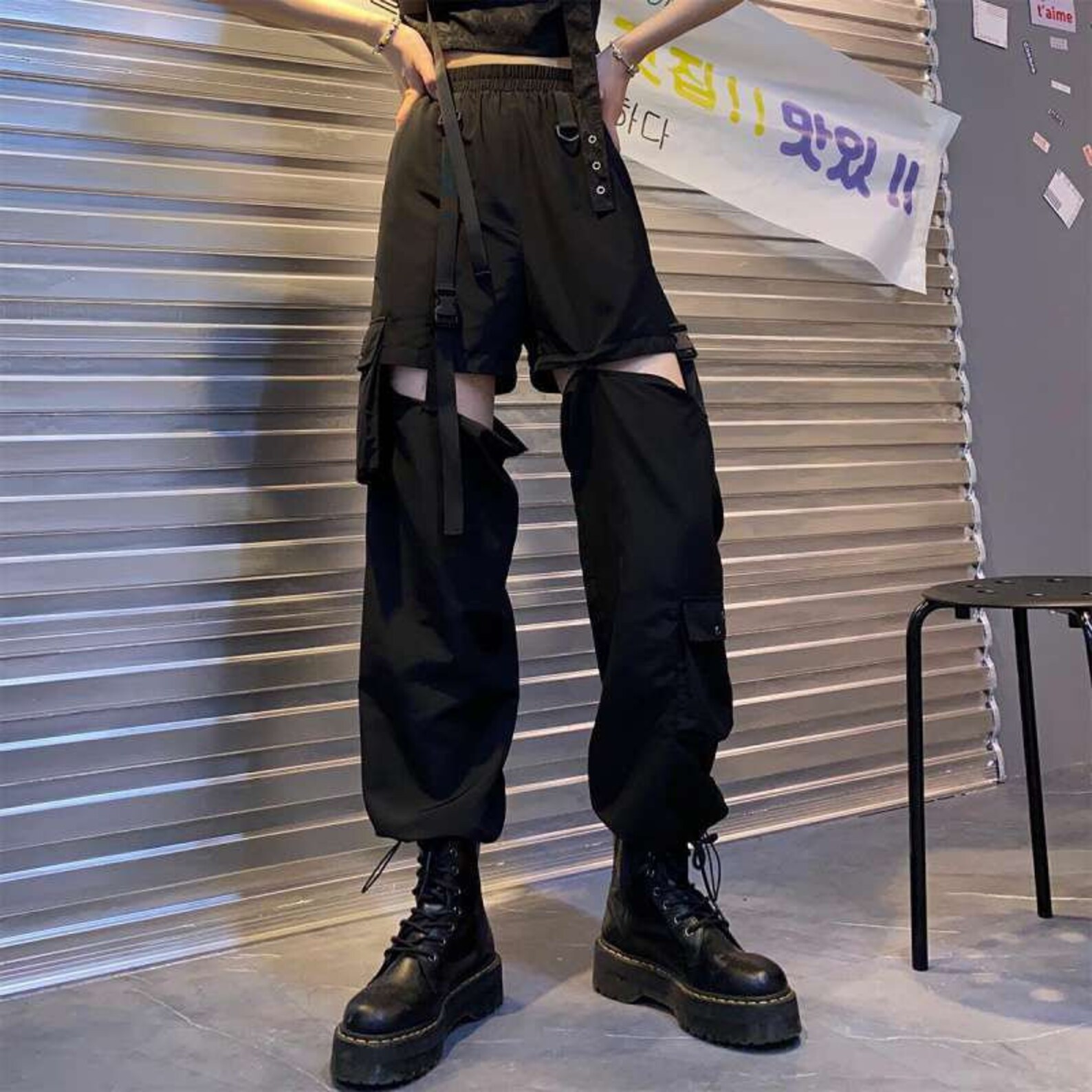 Women's Gothic Techwear Cargopants Japanese Streetwear - Etsy