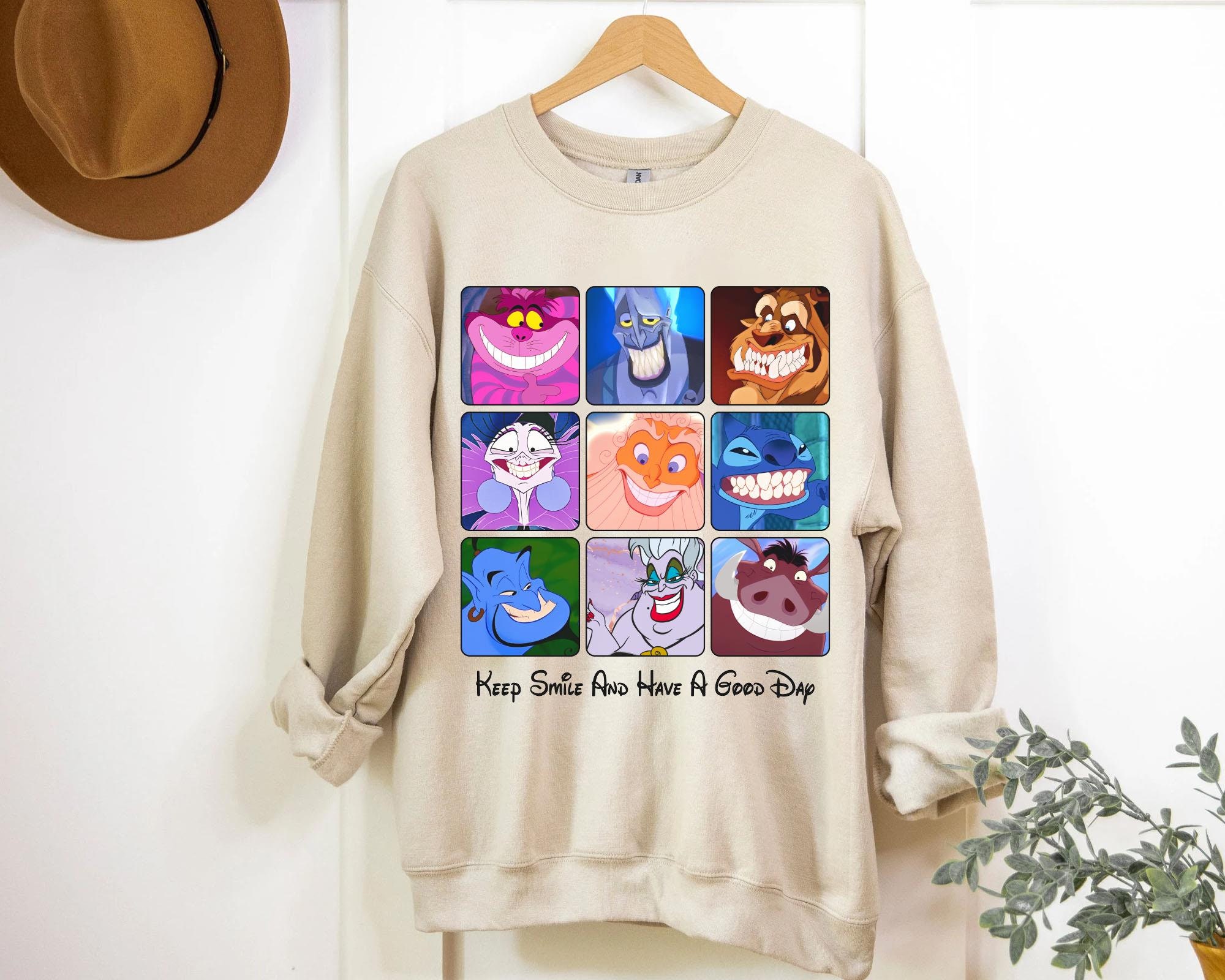 Funny Disney Characters Smile Face Keep Smile And Have A Good Day Shirt ...