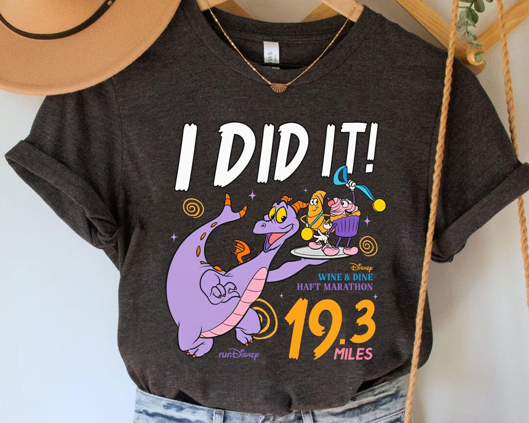 Rundisney Figment Purple Dragon I Did It 19.3 Miles Wine & - Etsy