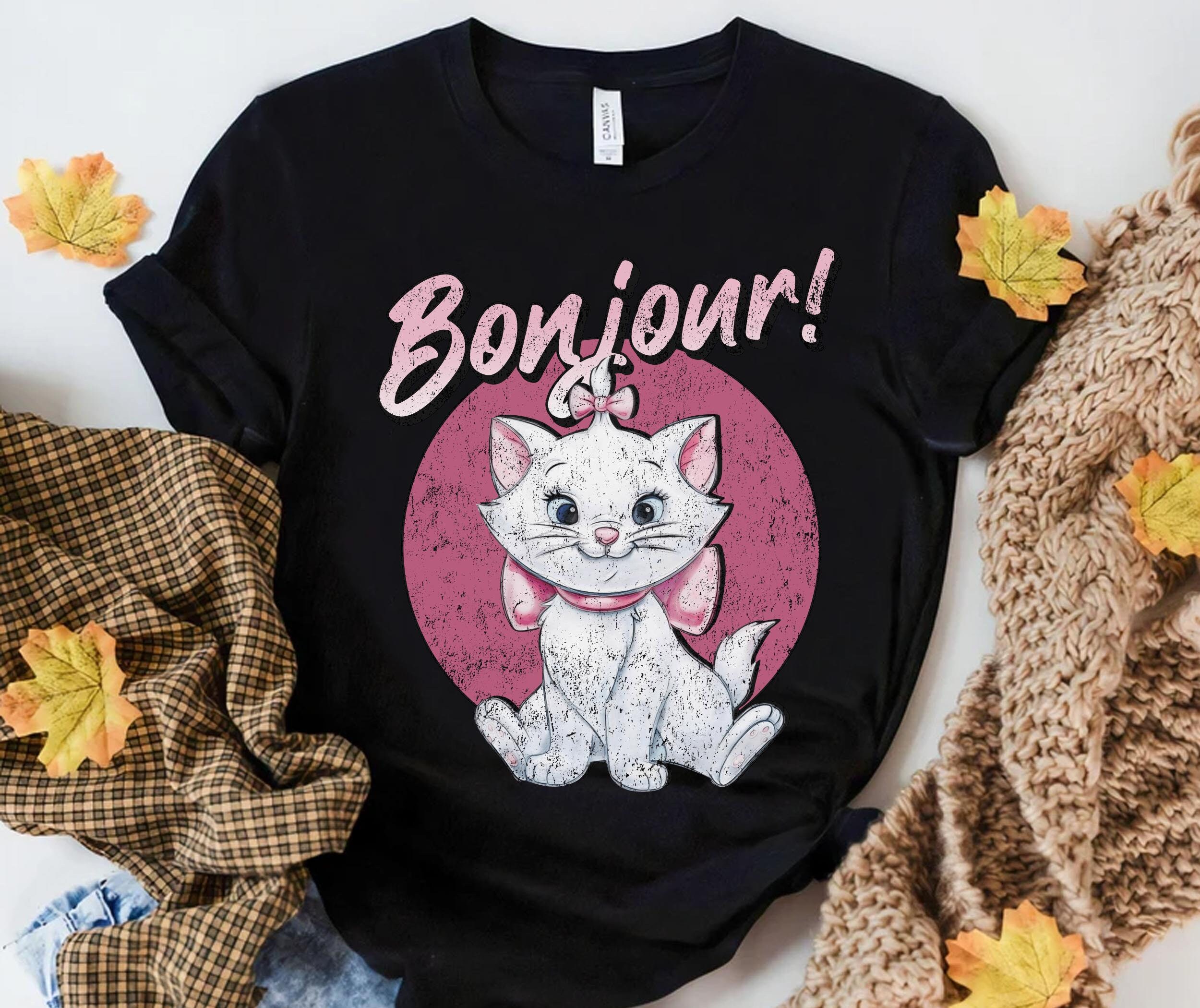 Retro 90s Marie Bonjour Shirt The White Kitten Disney Aristocats T-shirt