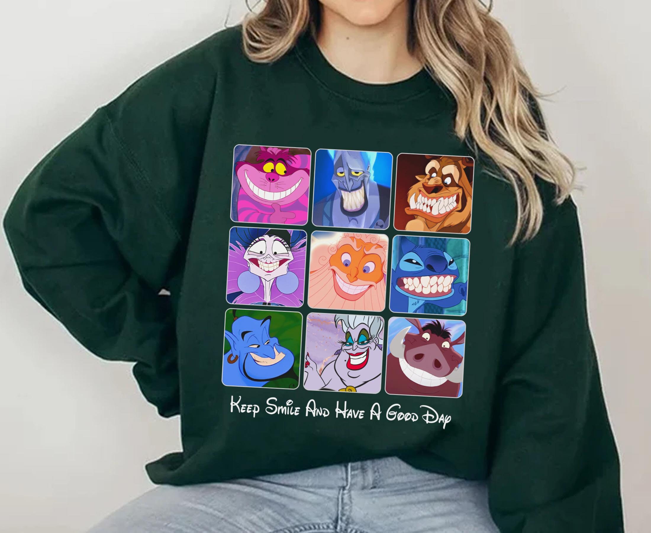 Funny Disney Characters Smile Face Keep Smile And Have A Good Day Shirt ...