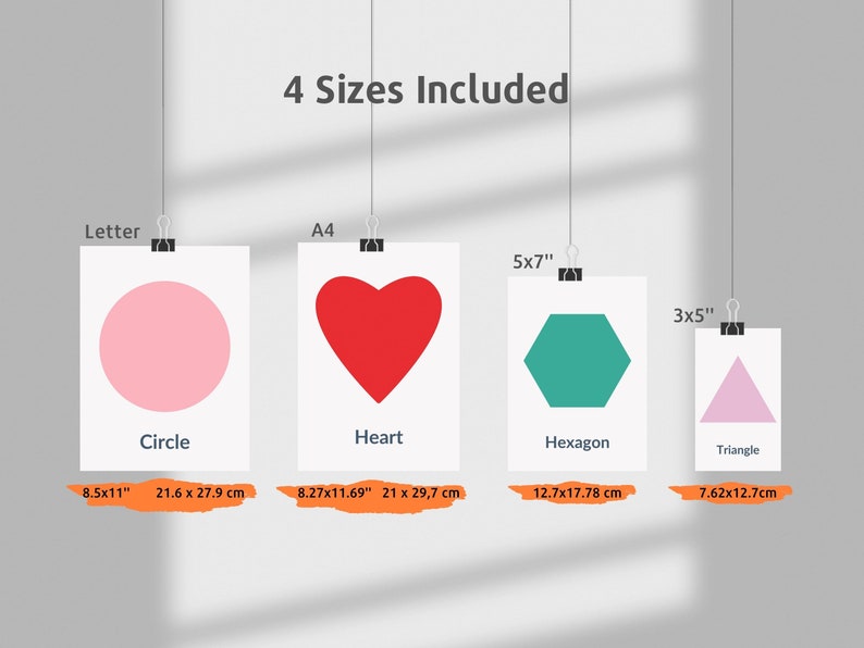 12 Pastel Shapes Flash Cards, Preschool Materials, Montessori Materials ...