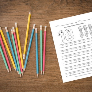 Tracing Numbers 11 -20 Worksheets for Kindergarten, Preschool Math ...