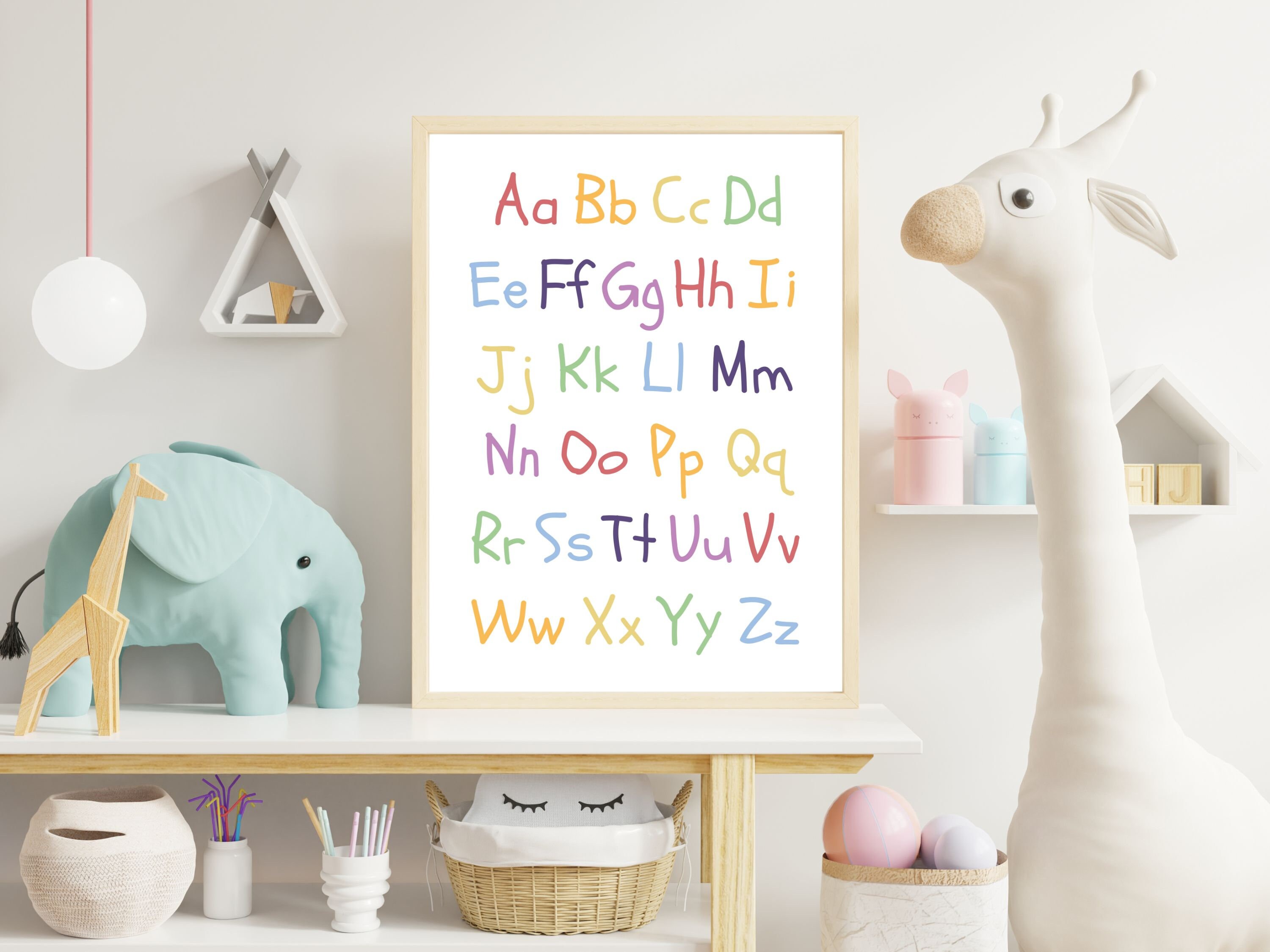 Rainbow Alphabet Poster ABC Print Printable Educational Wall Art Kid ...