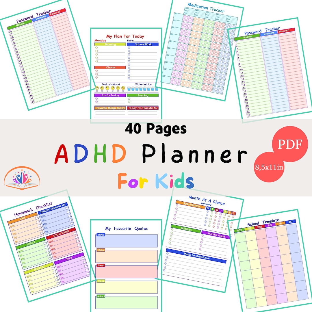 ADHD Planner for School | Goal Setting, Habit Tracking | Optimize Focus ...