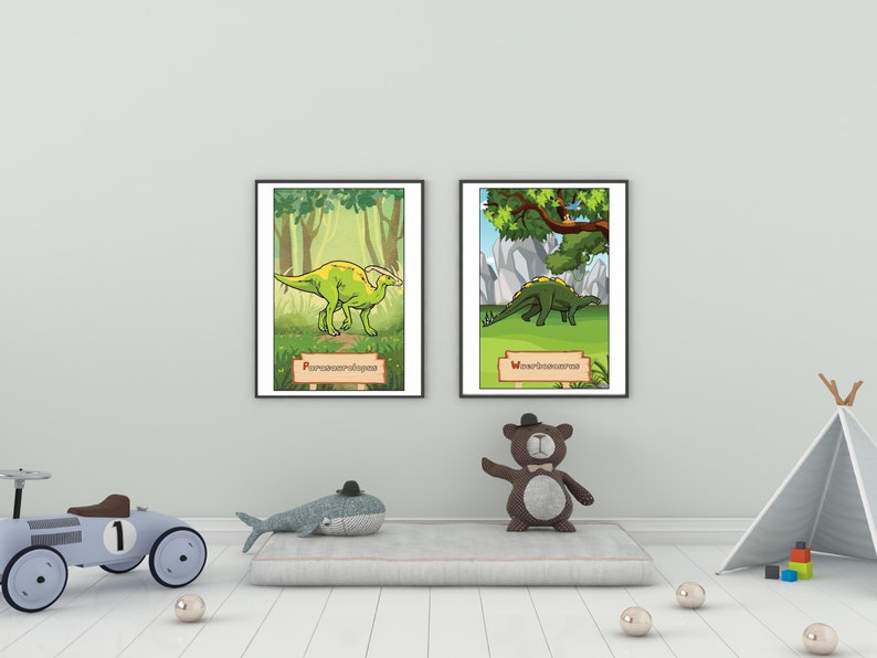 Dinosaur Alphabet Flashcards Printable ABC Flash Card - Etsy