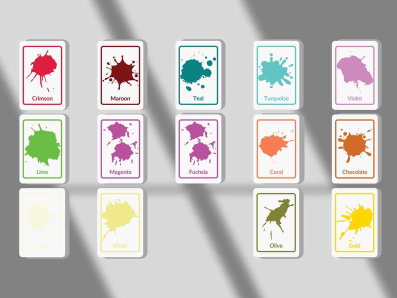 28 Color Flash Cards, Montessori Flashcards, Pre-school Printable ...