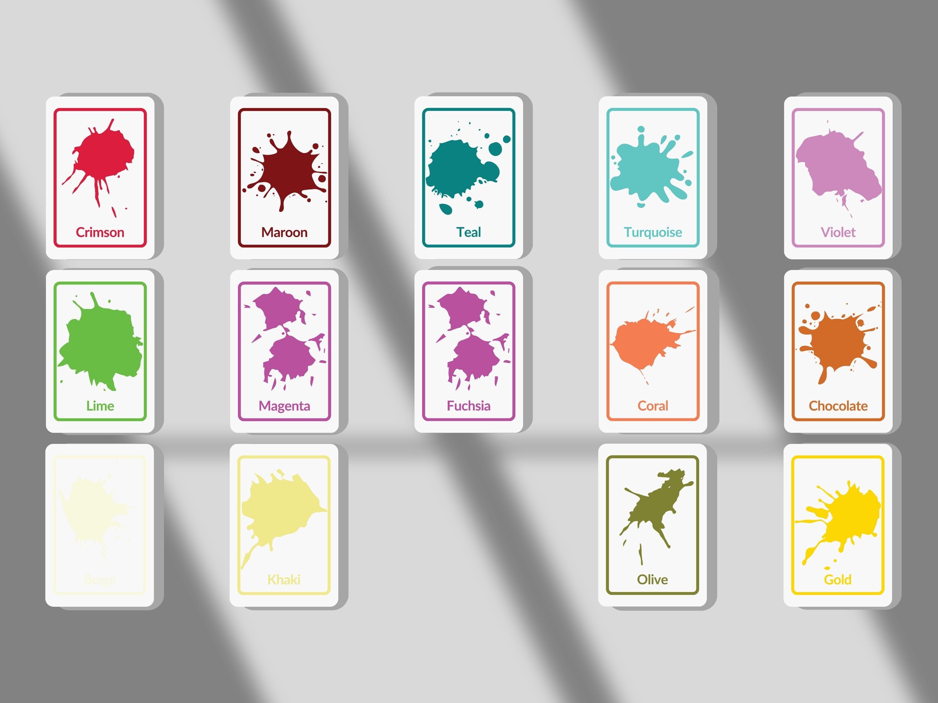 28 Color Flash Cards, Montessori Flashcards, Pre-school Printable ...