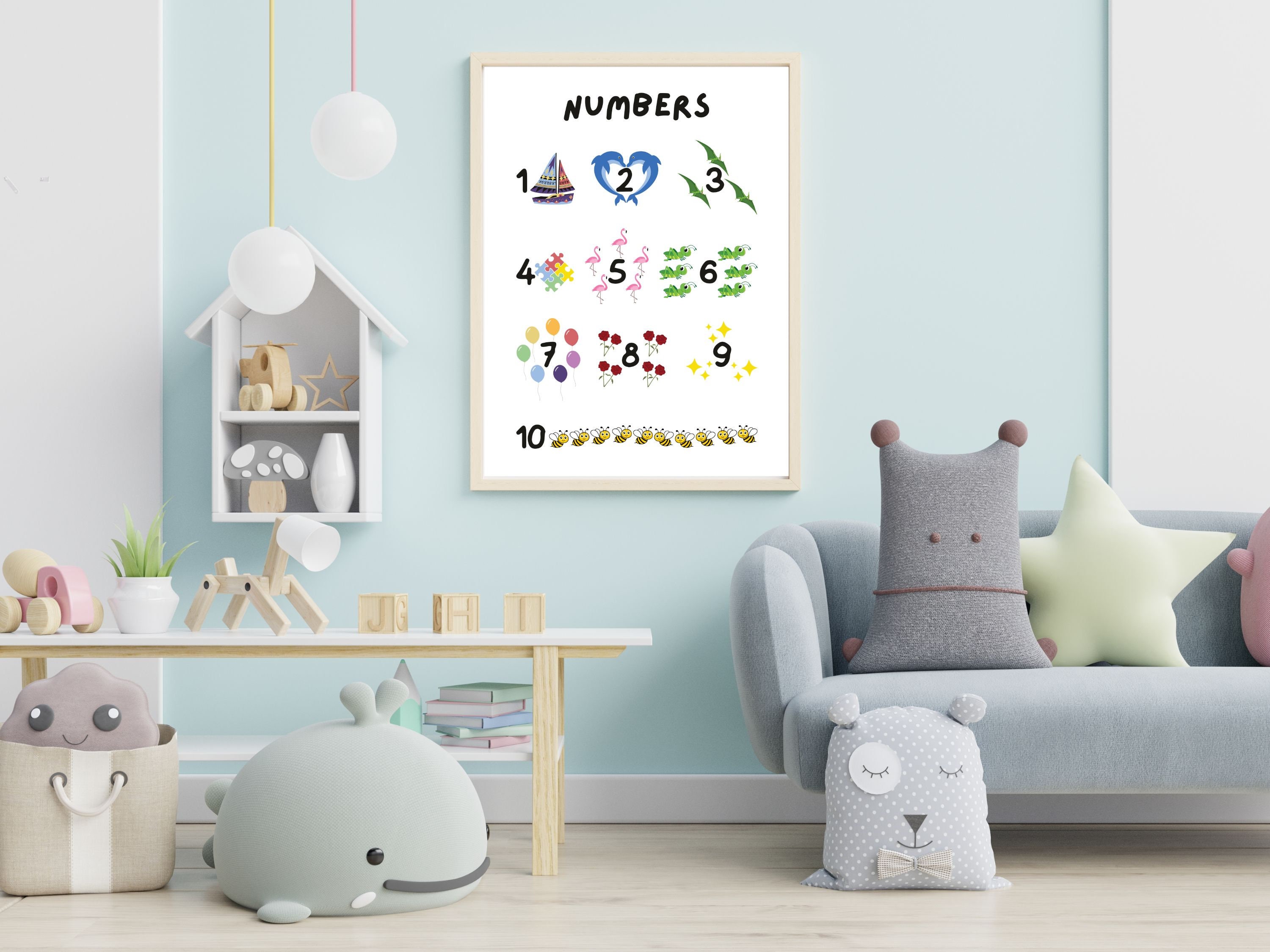 Number 1 to 10 With Pictures Poster Count to 10 Poster Educational ...