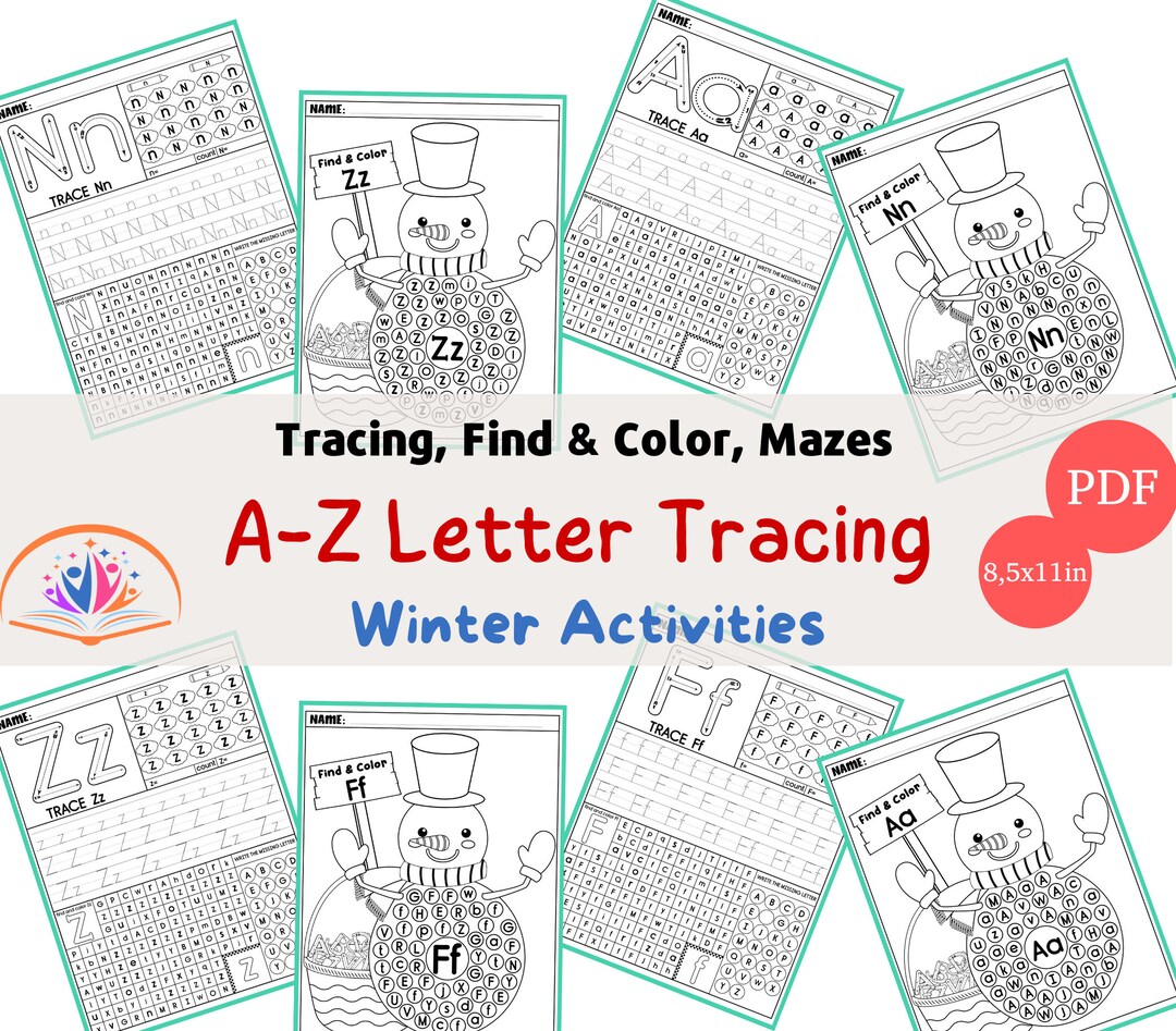 Interactive Activity Book: A-Z Tracing Worksheets - Perfect for Winter ...