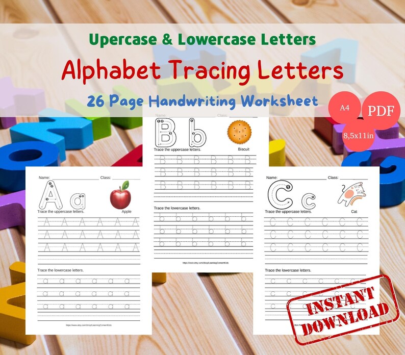 Handy Letter Worksheets Set: Learn, Trace, and Write - Perfect for ...