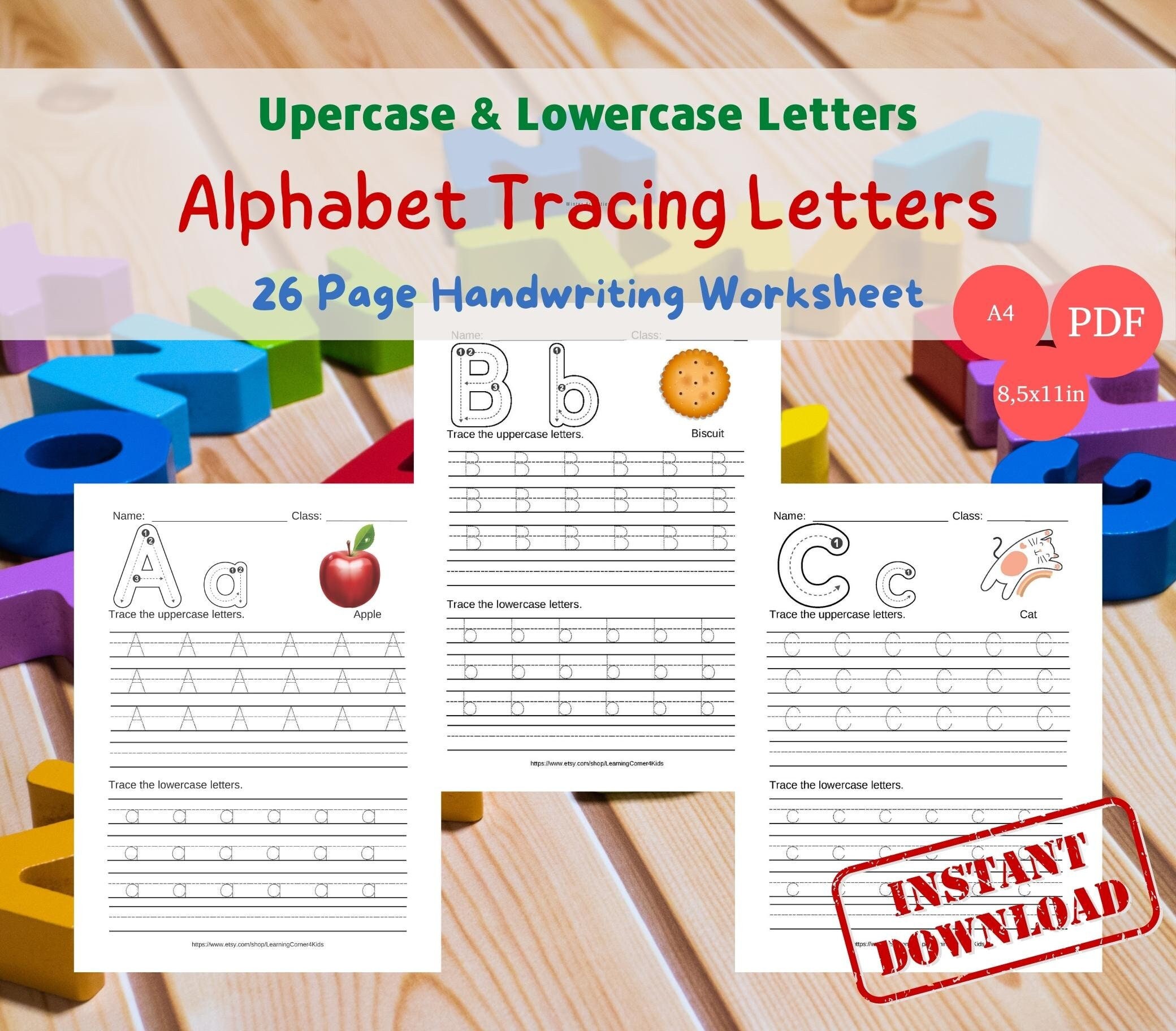 Handy Letter Worksheets Set: Learn, Trace, and Write Perfect for ...