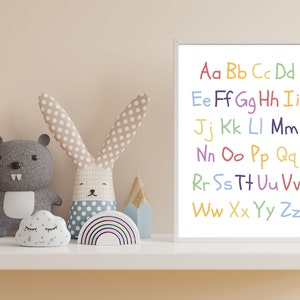 Rainbow Alphabet Poster ABC Print Printable Educational Wall Art Kid ...