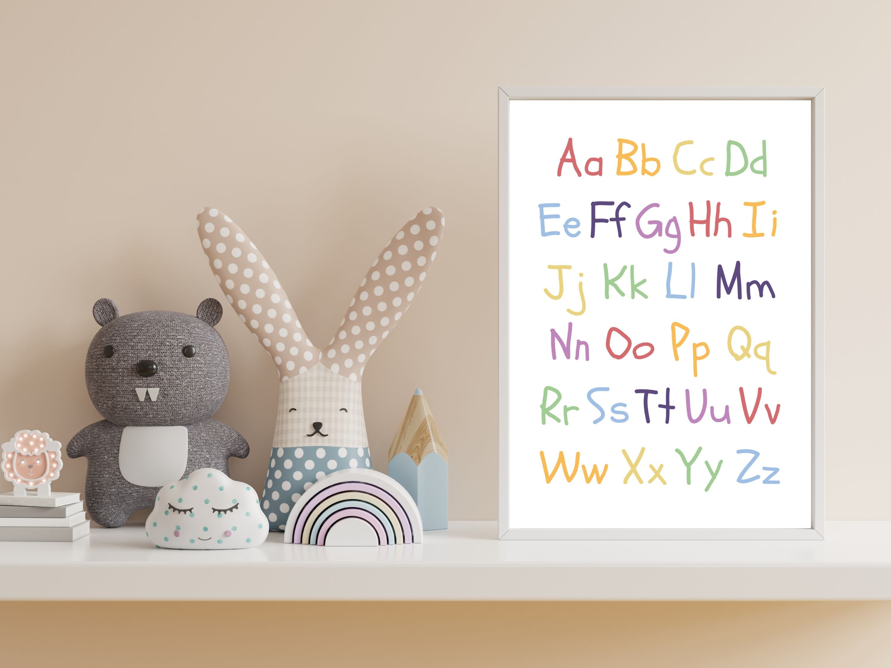 Rainbow Alphabet Poster ABC Print Printable Educational Wall Art Kid ...