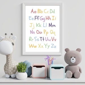 Rainbow Alphabet Poster ABC Print Printable Educational Wall Art Kid ...