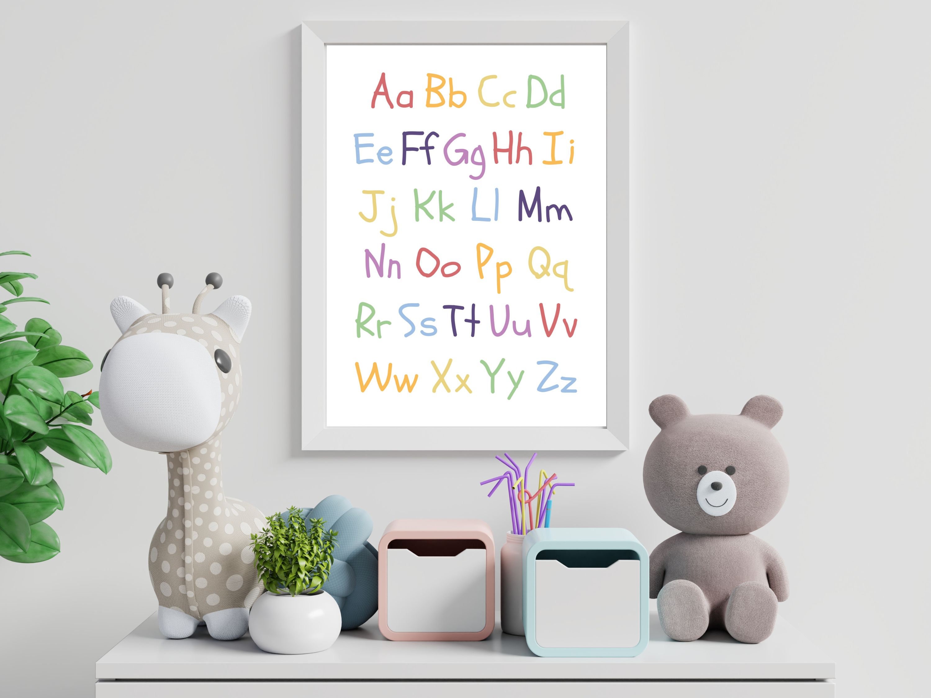Rainbow Alphabet Poster ABC Print Printable Educational Wall Art Kid ...