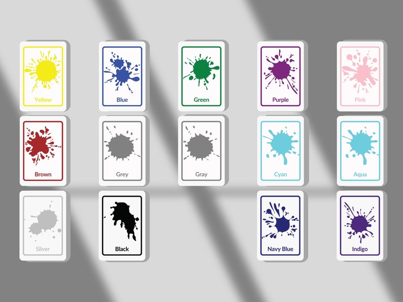 28 Color Flash Cards, Montessori Flashcards, Pre-school Printable ...