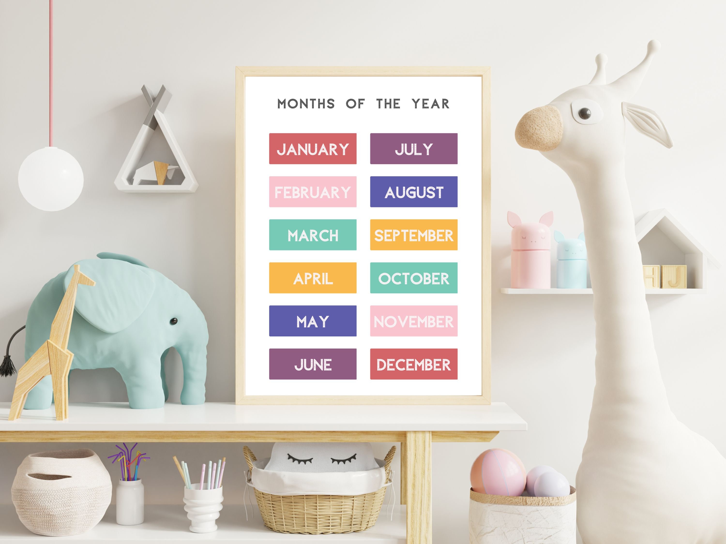 Months of the Year Pastel Poster Montessori Classroom Decor Months ...