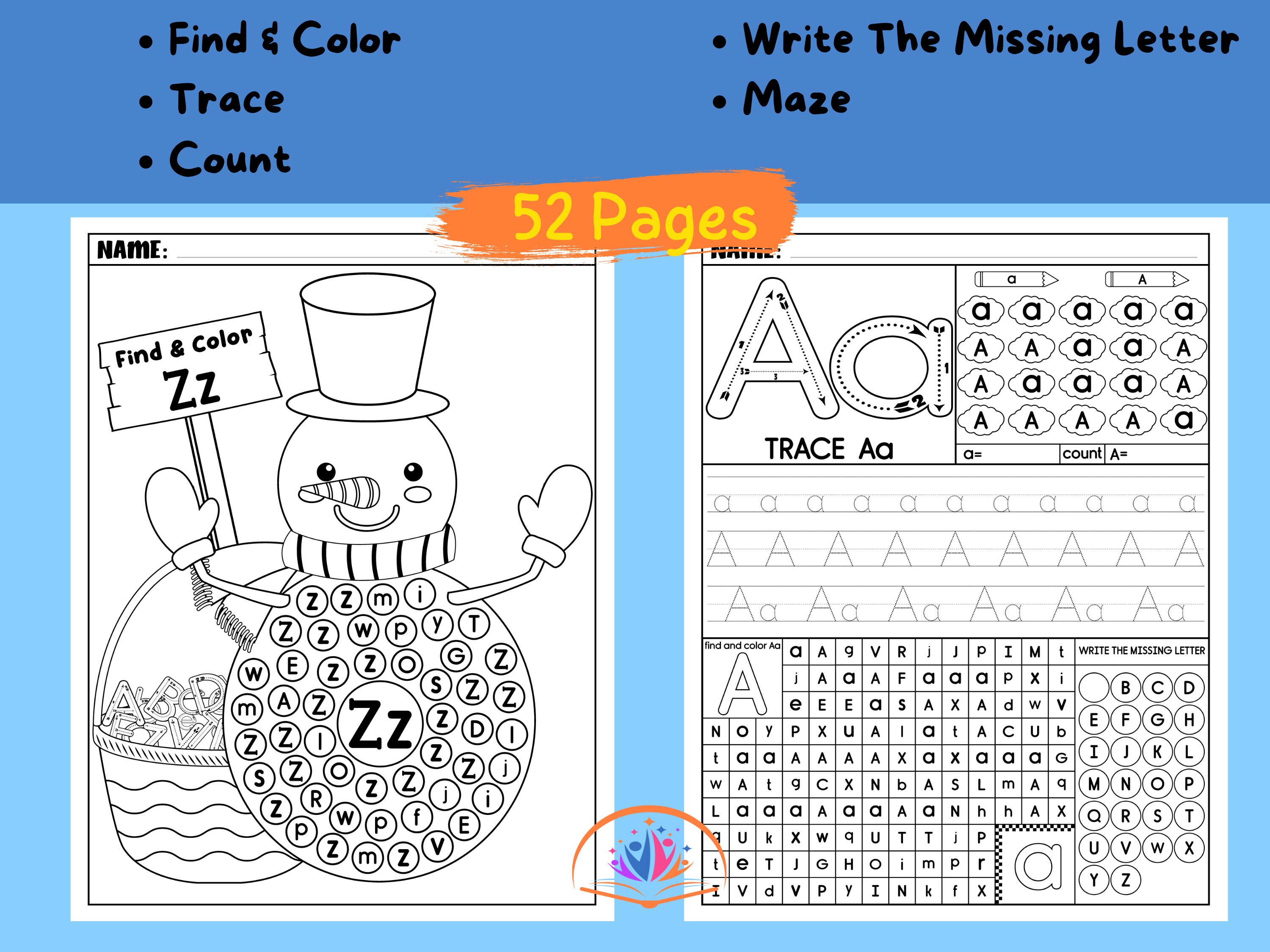 Interactive Activity Book: A-Z Tracing Worksheets Perfect for Winter ...