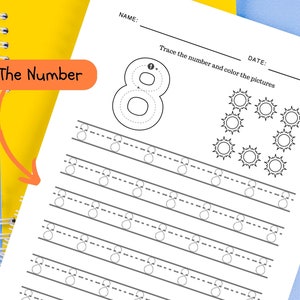 Tracing Numbers 1 -10 Worksheets for Kindergarten, Preschool Math ...