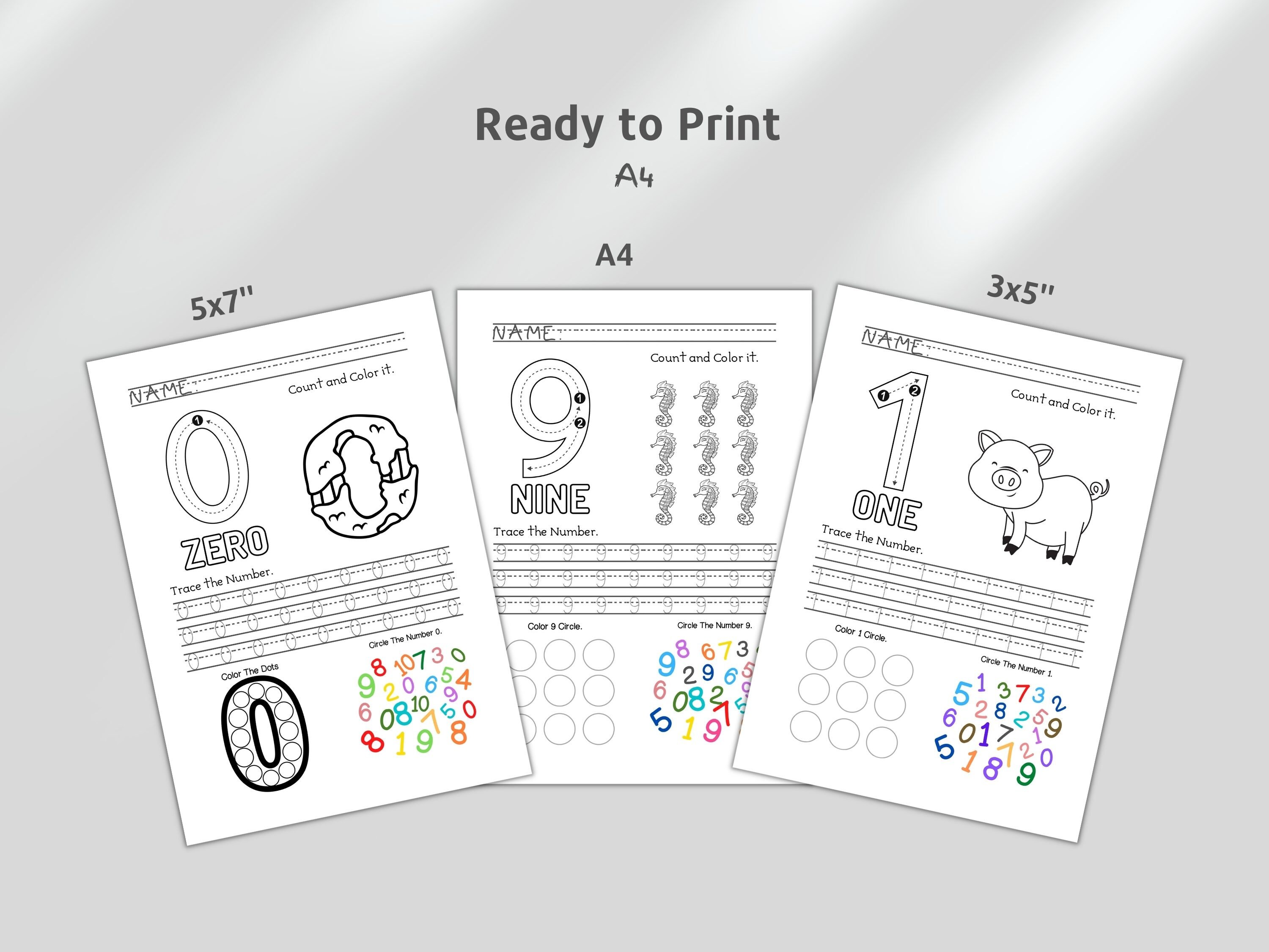 Number Tracing Worksheet 0-10, Preschool Curriculum, Homeschool ...