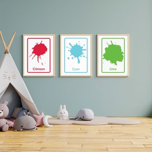 28 Color Flash Cards, Montessori Flashcards, Pre-school Printable ...