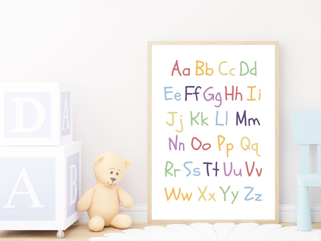 Rainbow Alphabet Poster ABC Print Printable Educational Wall Art Kid ...
