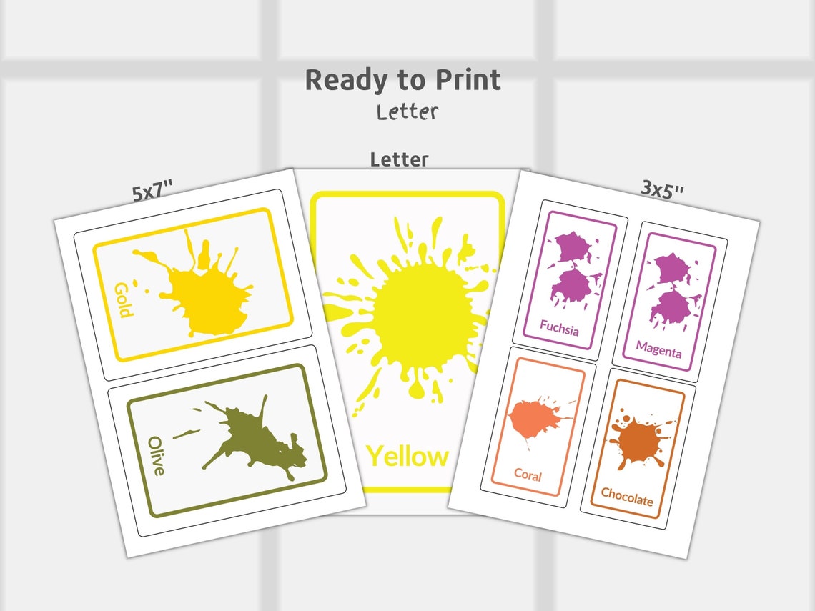 28 Color Flash Cards, Montessori Flashcards, Pre-school Printable ...