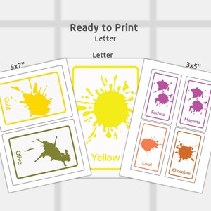 28 Color Flash Cards, Montessori Flashcards, Pre-school Printable ...