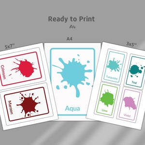 28 Color Flash Cards, Montessori Flashcards, Pre-school Printable ...