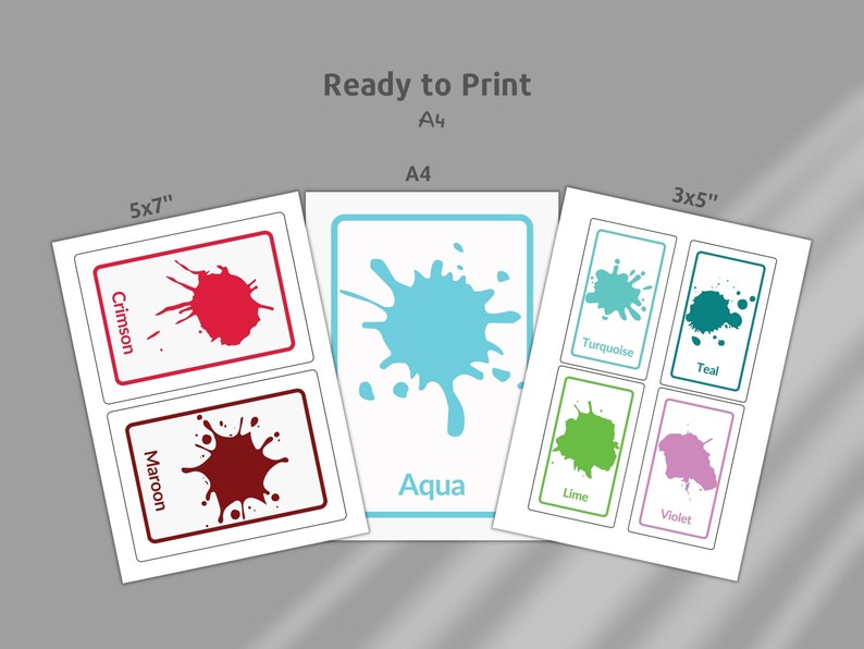 28 Color Flash Cards, Montessori Flashcards, Pre-school Printable ...