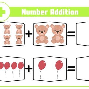 Addition Worksheets Numbers 1-10 for Preschool, Kindergarten, Pre-k, 1 ...