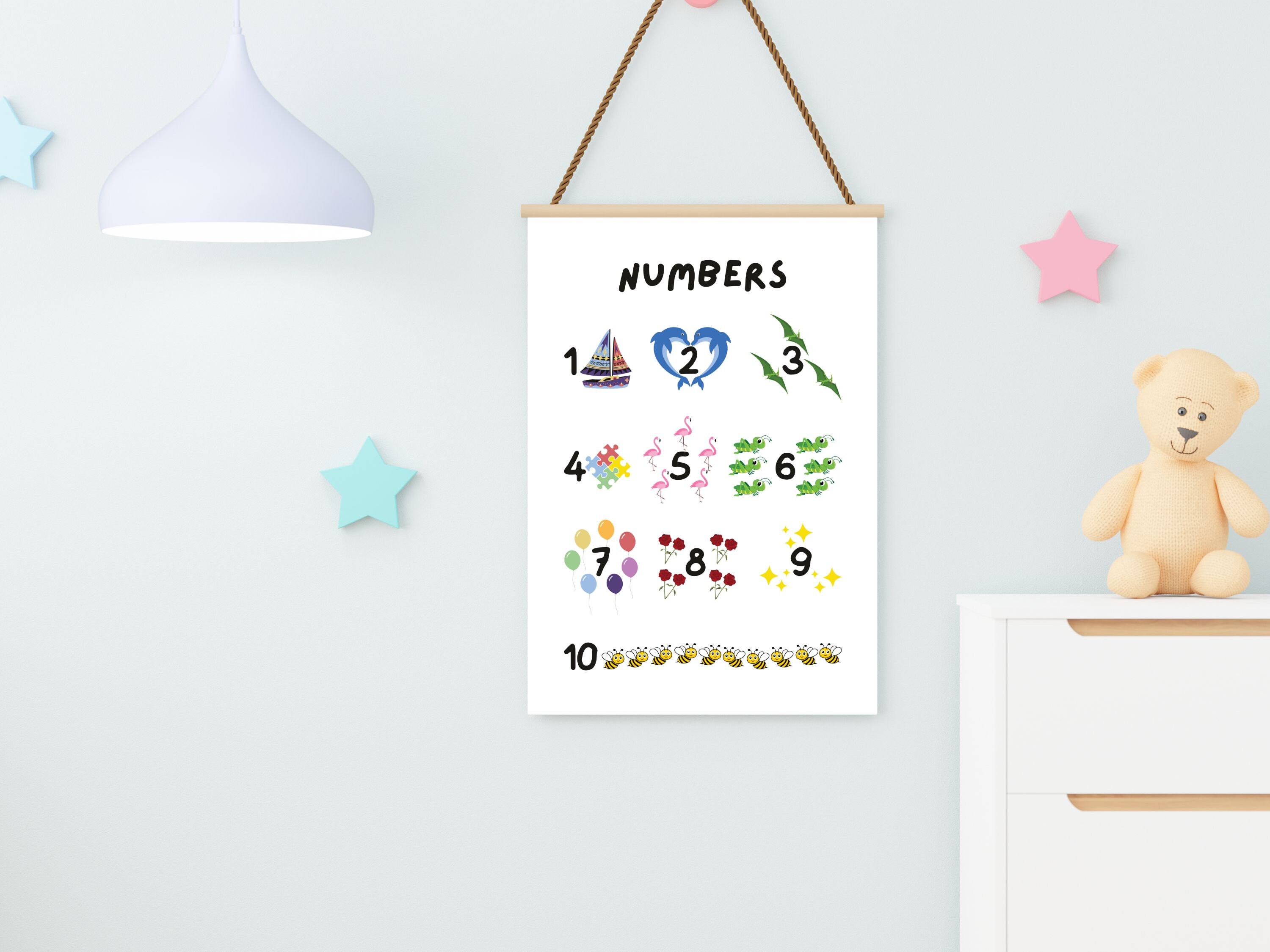 Number 1 to 10 With Pictures Poster Count to 10 Poster Educational ...